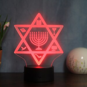 Unique LED Table Lamp With Jewish Symbols for Your Jewish Occasions - Etsy