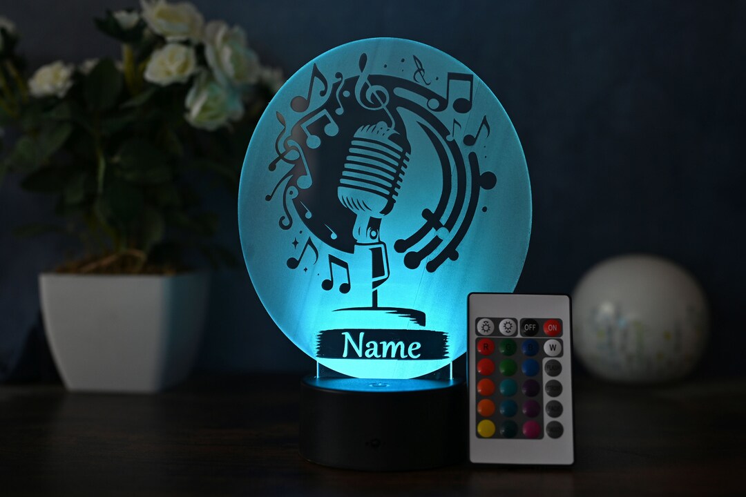 Personalized LED Lamp for Singers - Perfect Musician Gift Idea - Night ...