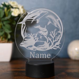 Personalized LED Dolphin Lamp - Gift for Dolphin Lovers as Decoration ...