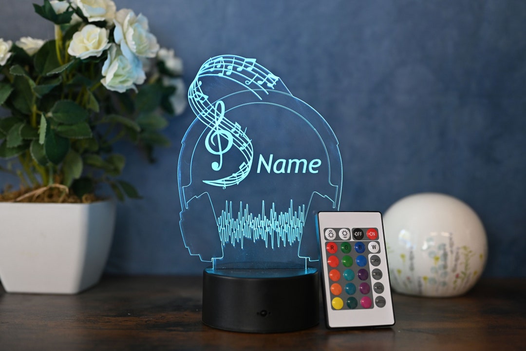 Music Deco LED Lamp, Gift Idea for Music Lover, Decor for Living Room ...