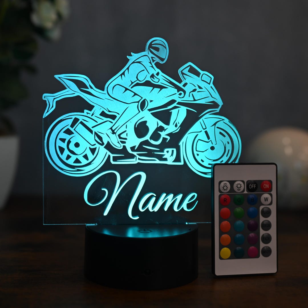 Personalized LED Lamp Motorcycle Woman – Gift for Motorcycle Fans ...