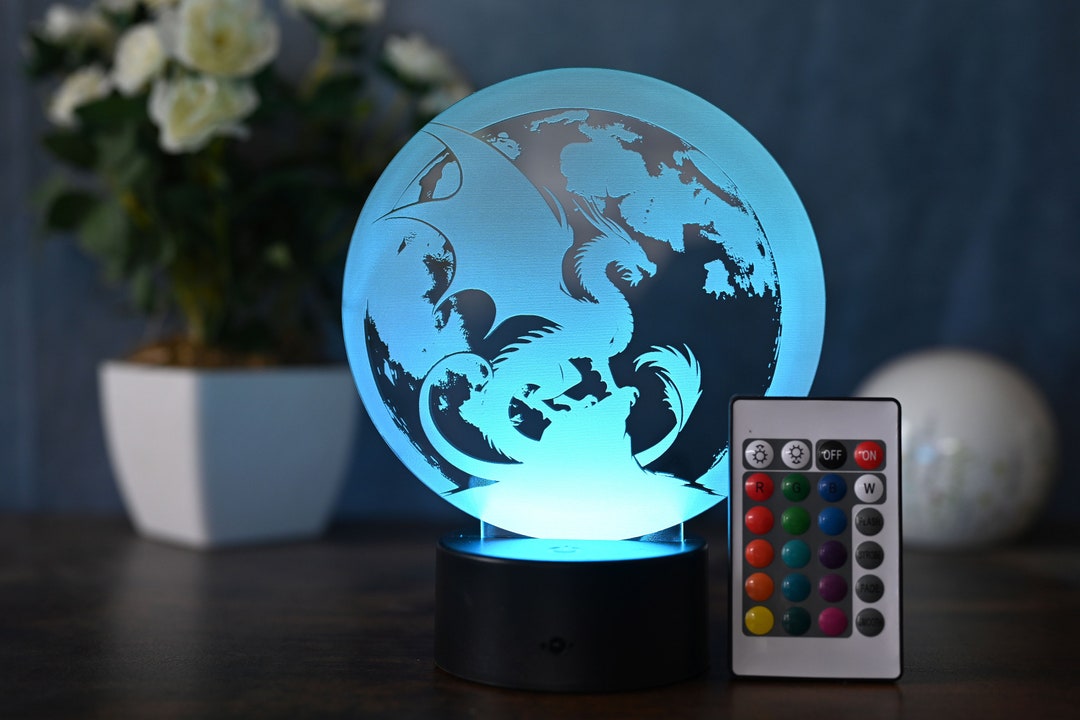 Magical Dragon LED Table Lamp: Japanese Art and Dynamic Dragon Lighting ...