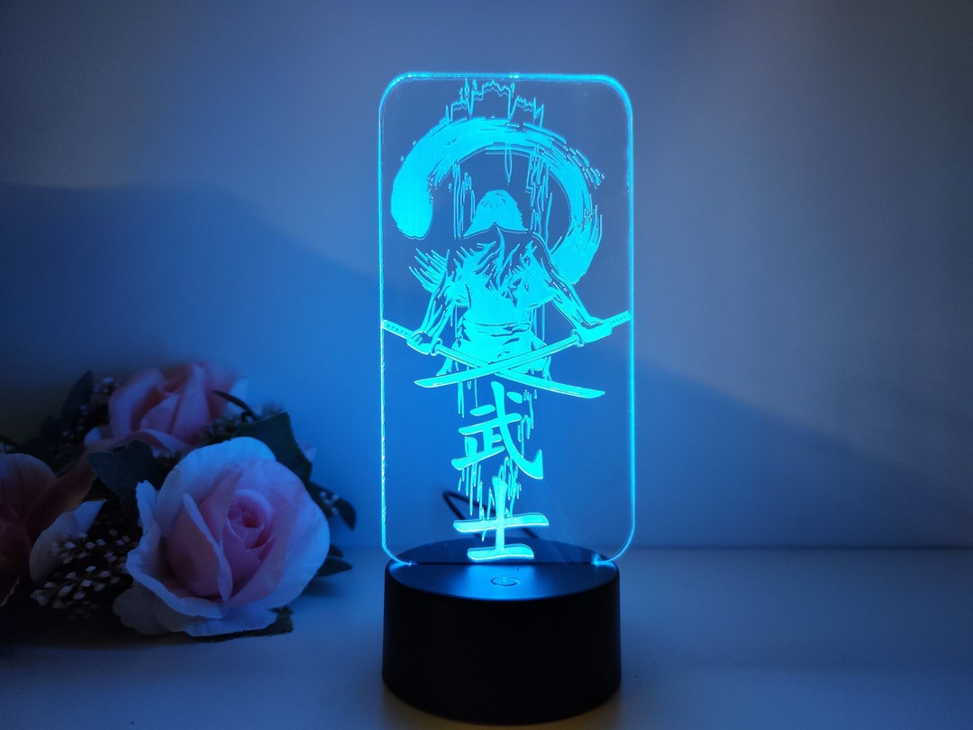 Samurai Swordsman Decoration for Gamer and Anime Fans as Table Lamp and ...