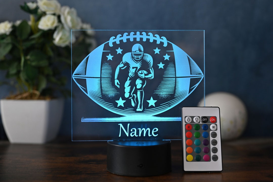 Personalized LED Football Lamp - American Football Gift, Night Light ...