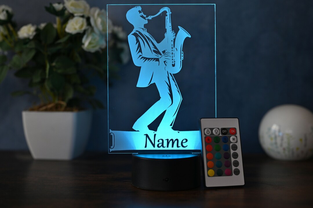 Personalized LED Saxophone Lamp - Gift for Saxophone Lovers and ...