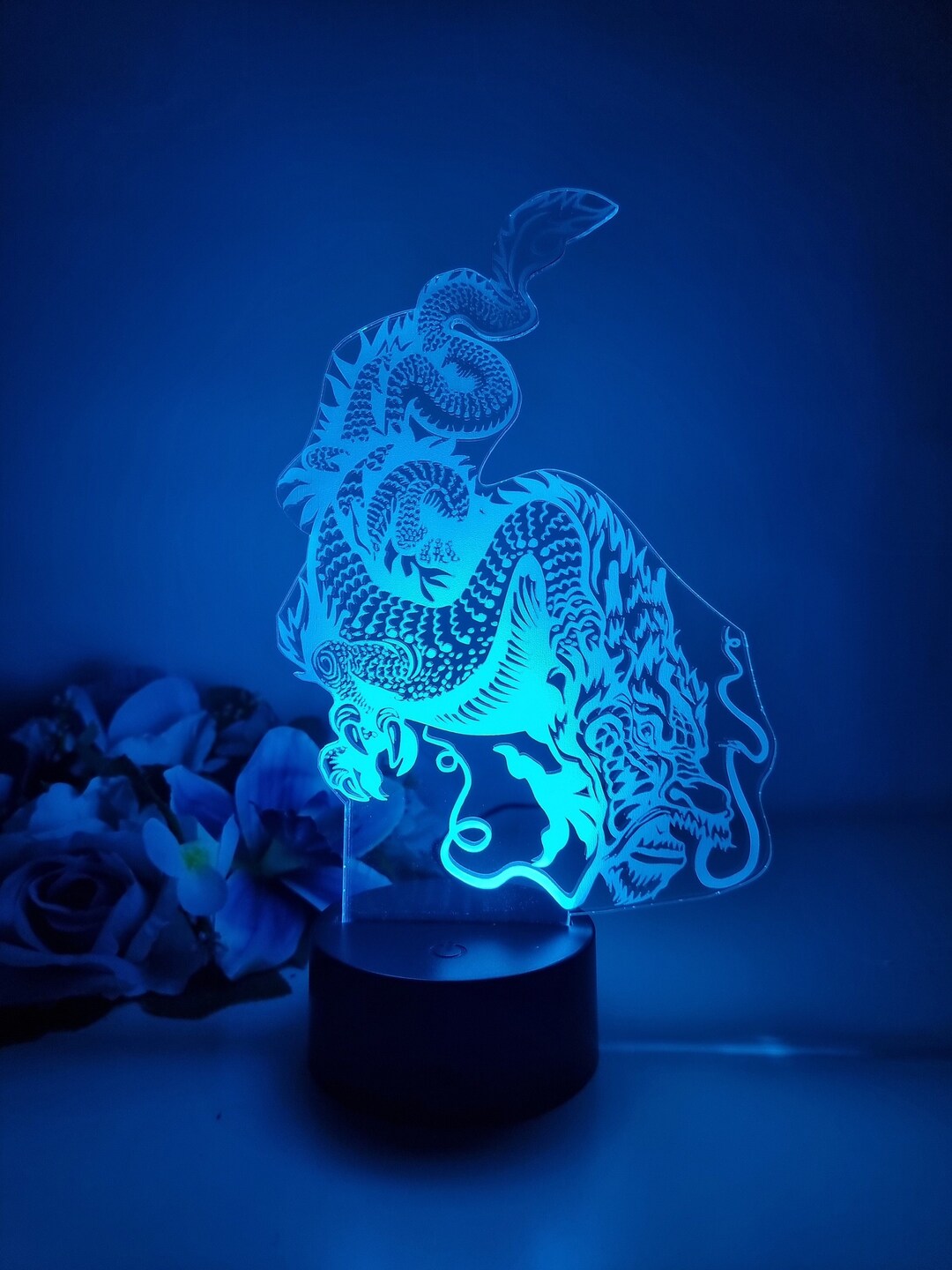 Japanese Style Dragon Lamp LED Table Lamp Dragon Figurine - Etsy