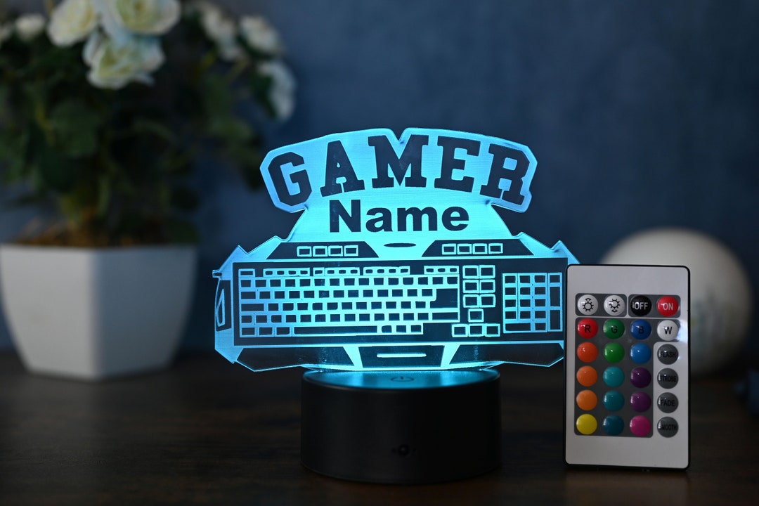 Personalised Gaming LED Lamp, Gaming Room, Gaming Decoration, Gamer ...