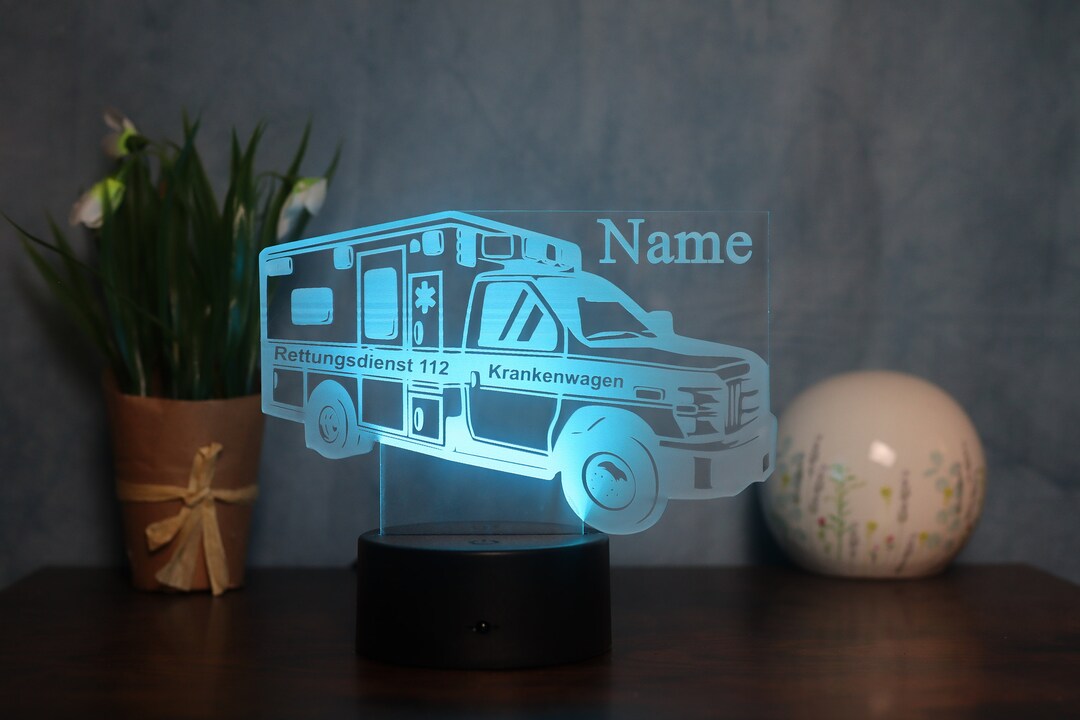 Personalized LED Table Lamp Ambulance Design Gift for Nurses and ...