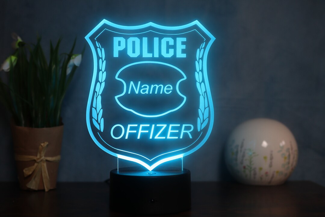 Personalized LED Night Light "police" - Perfect Gift for Police Fans ...