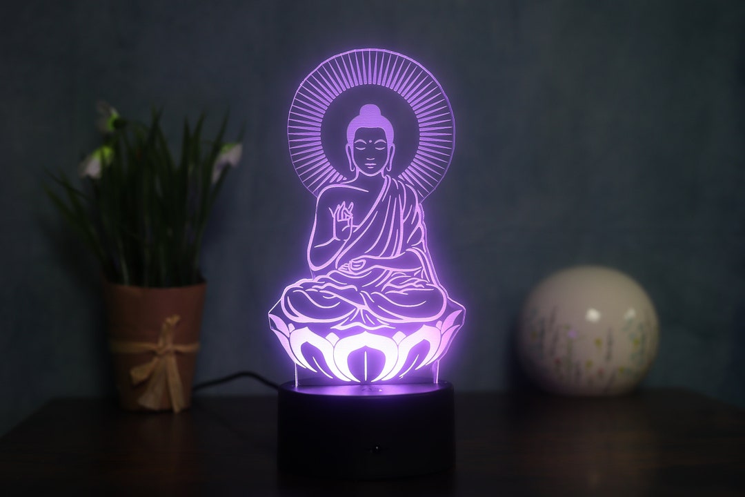 LED Buddha Lamp A Spiritual Decoration and Relaxation Deco - Etsy