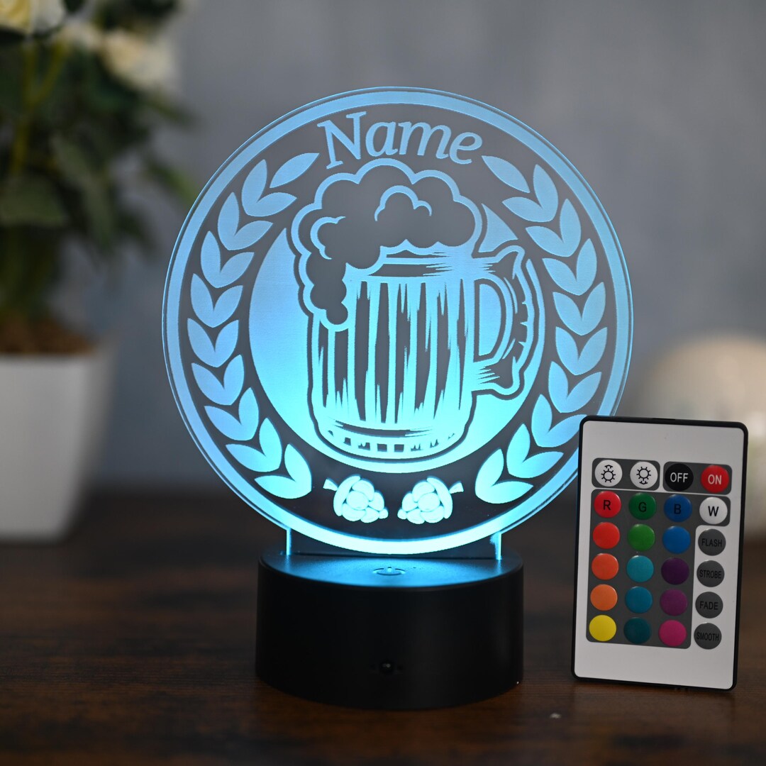 Personalized LED Beer Lamp - Perfect Beer Decoration & Gift for Beer ...