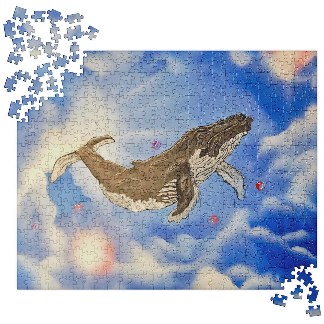 Mythical Flying Whale Jigsaw Puzzle - Etsy