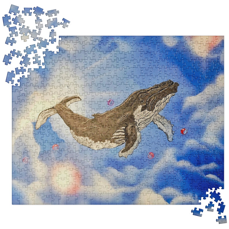 Mythical Flying Whale Jigsaw Puzzle - Etsy