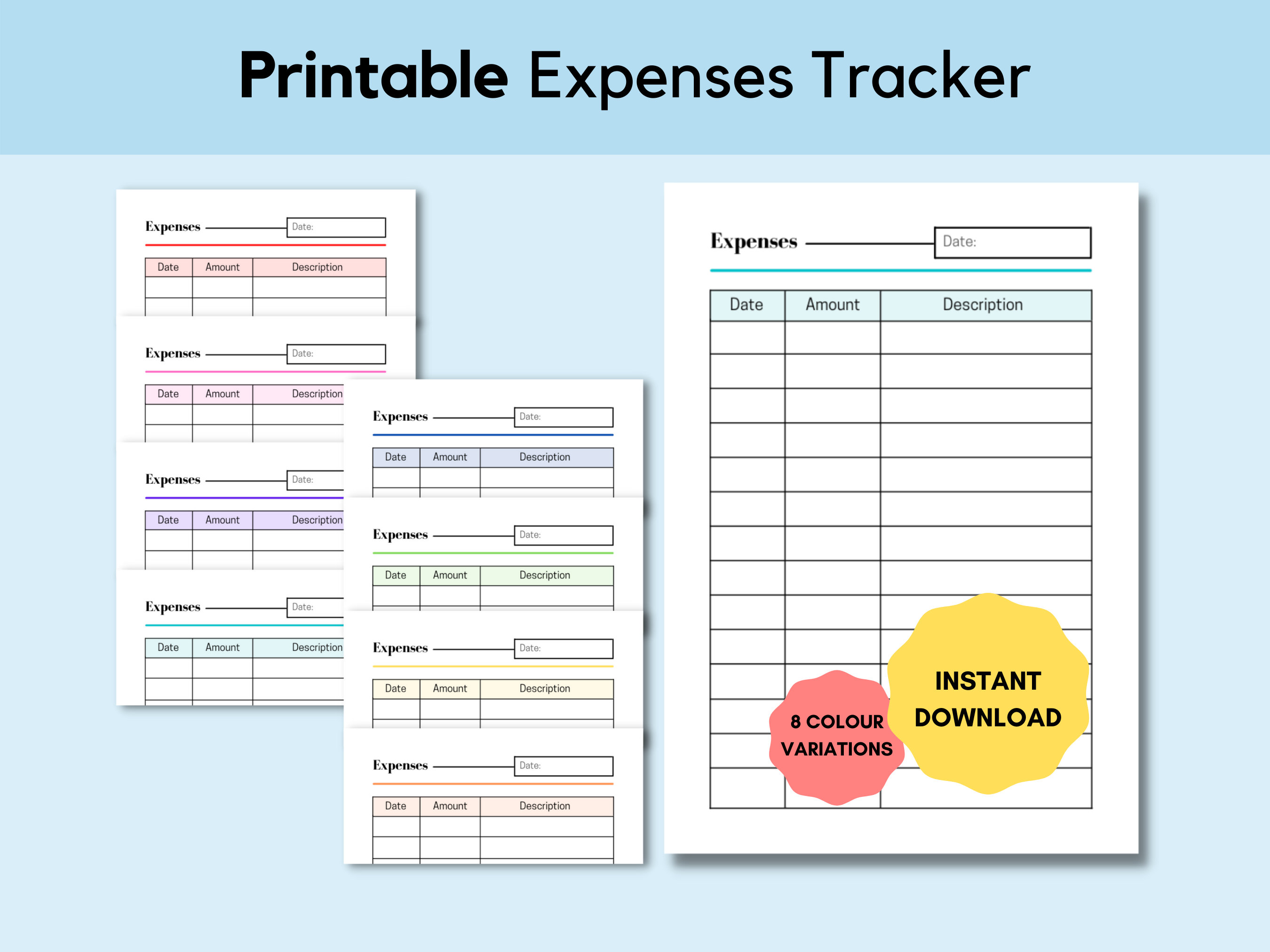 Printable Expense Tracker, Expenses Log, Spending Tracker, Instant ...