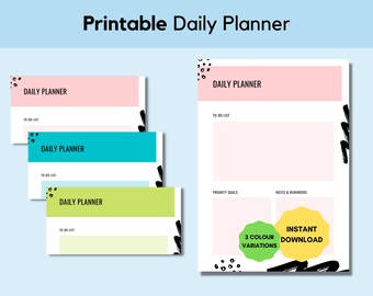 Printable Daily Planner 8.5x11 DIGITAL DOWNLOAD Spring Floral Design - Etsy