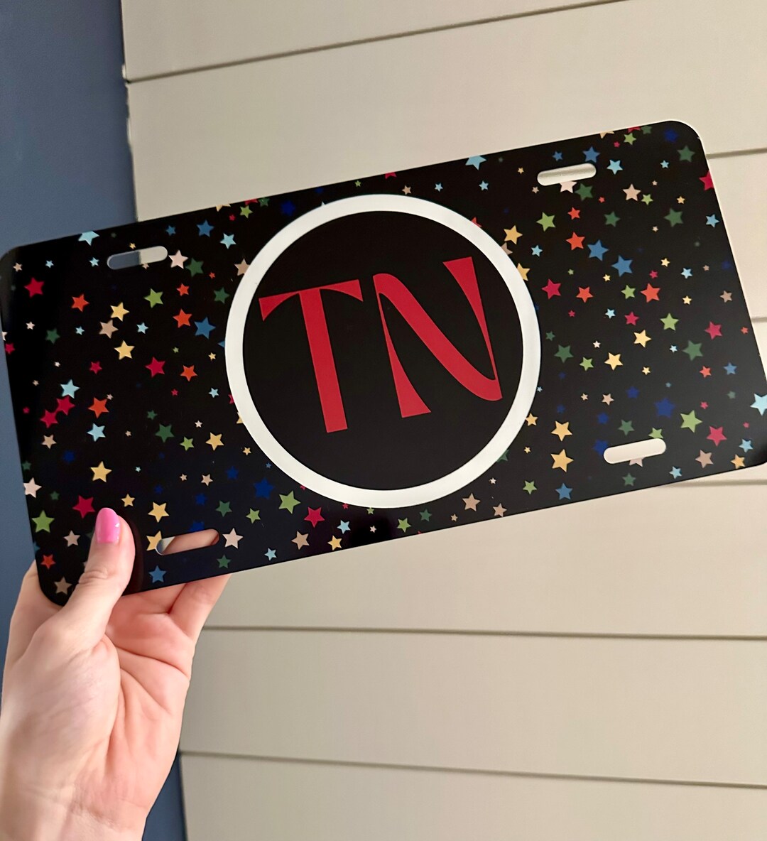 Tennessee License Plate With Neon Stars (TN) - Etsy