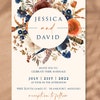 Indigo and Rust Wedding Invitation, Terracotta Wedding Invitation ...
