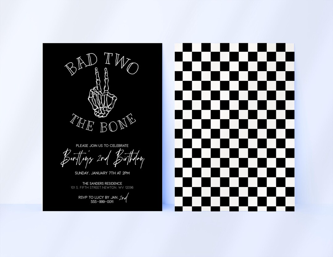 Bad Two the Bone Birthday Invitation Template, Bad to the Bone Birthday ...