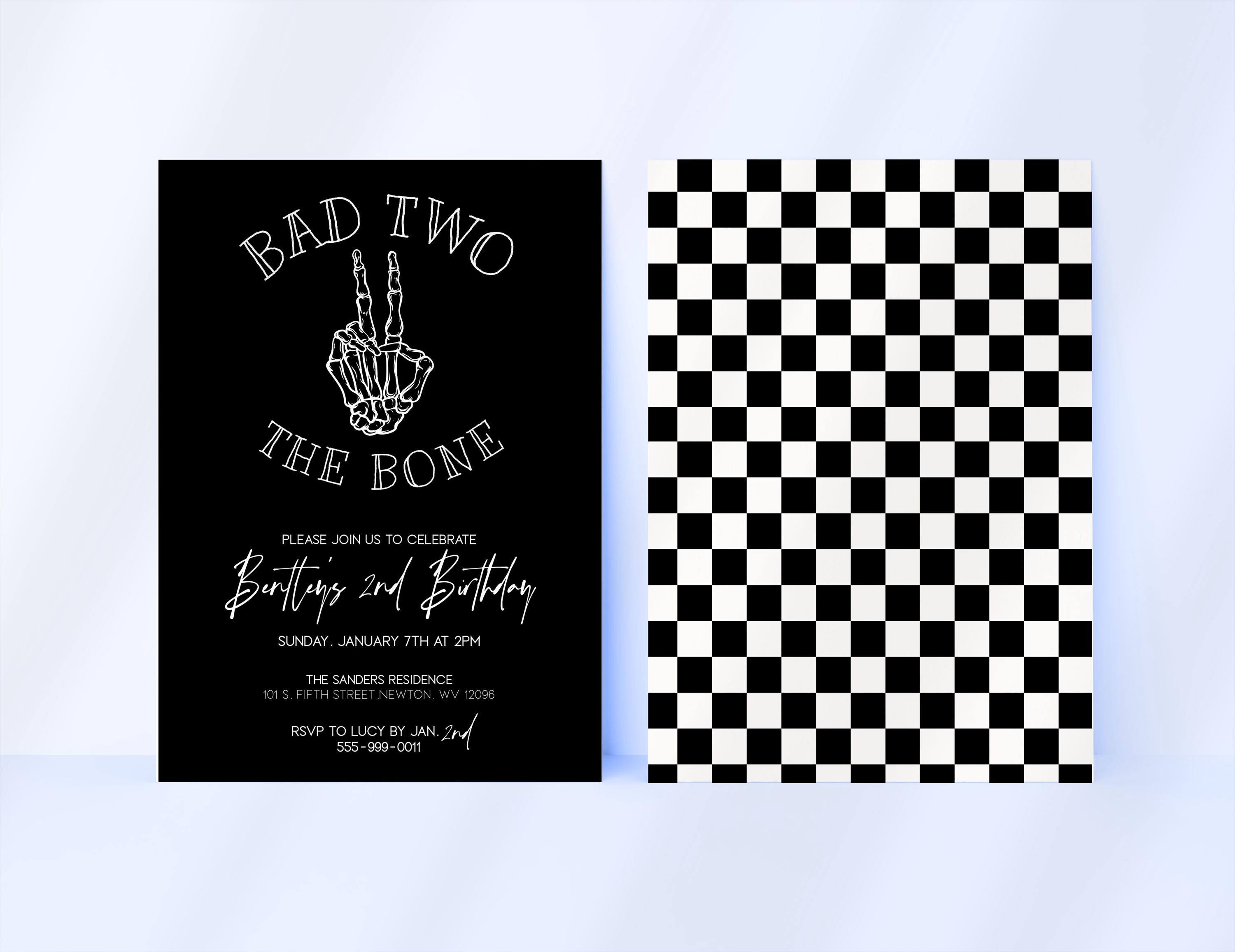 Bad Two the Bone Birthday Invitation Template, Bad to the Bone Birthday ...