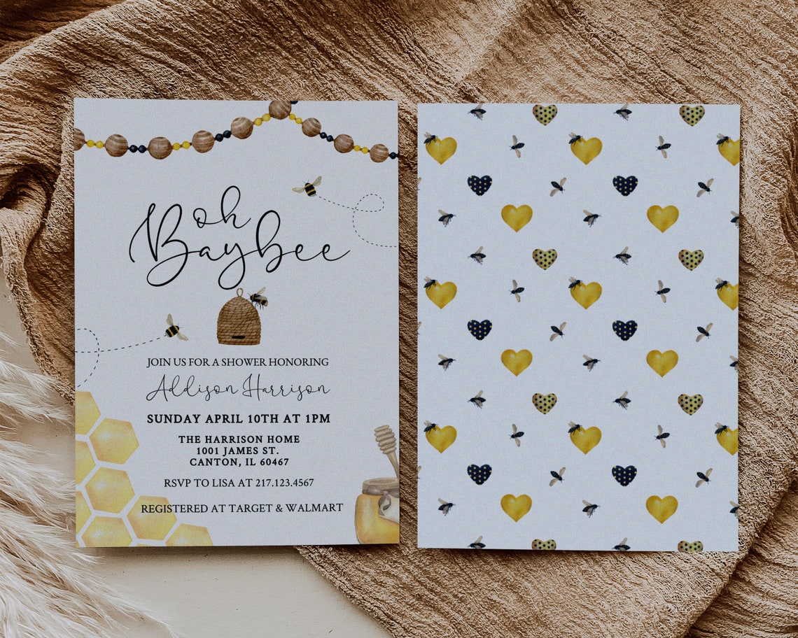 Oh Baybee Shower Template, Bee Shower, Bee Baby Theme, Baby Shower ...