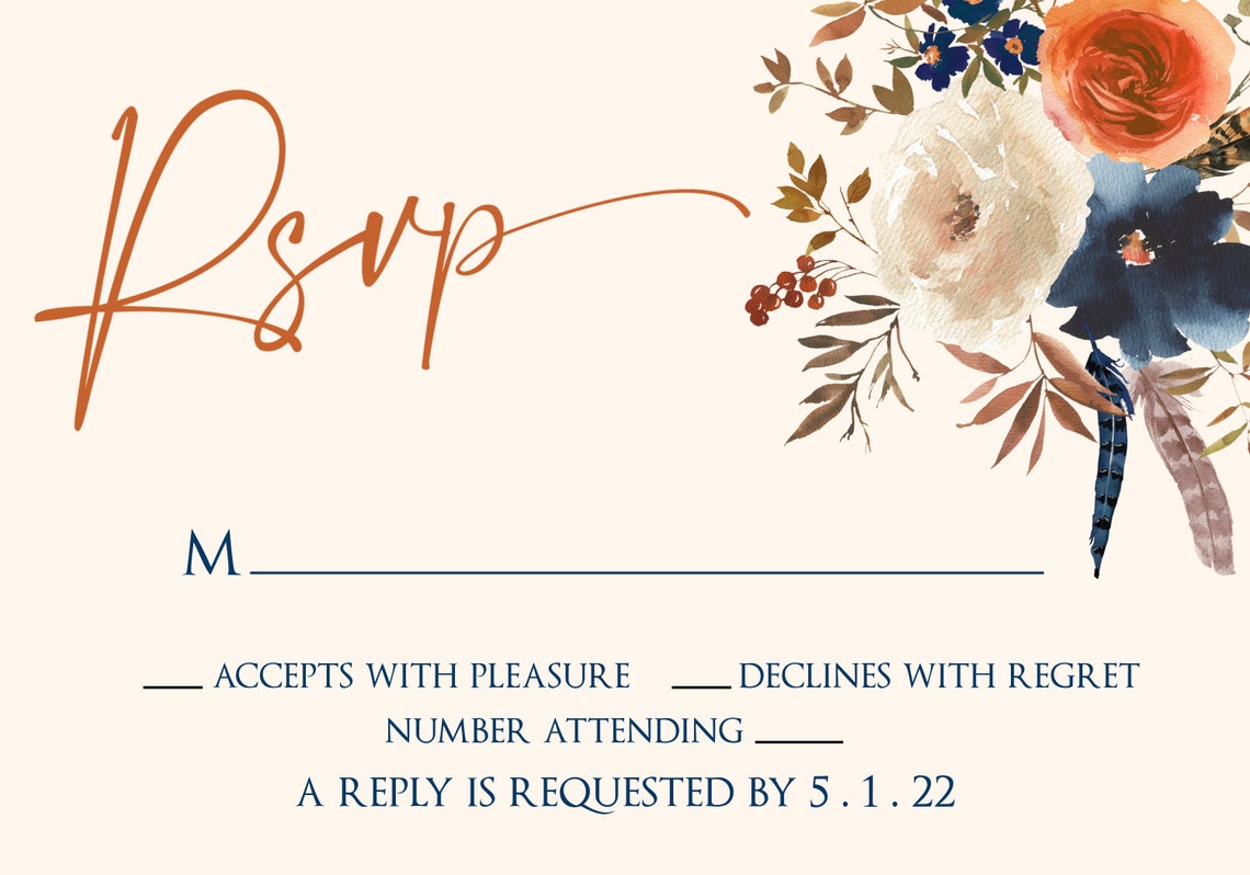 Indigo and Rust Wedding Set Terracotta Invitation Set - Etsy