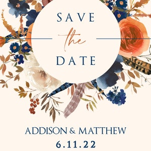 Indigo and Rust Wedding Set, Terracotta Invitation Set, Wedding ...