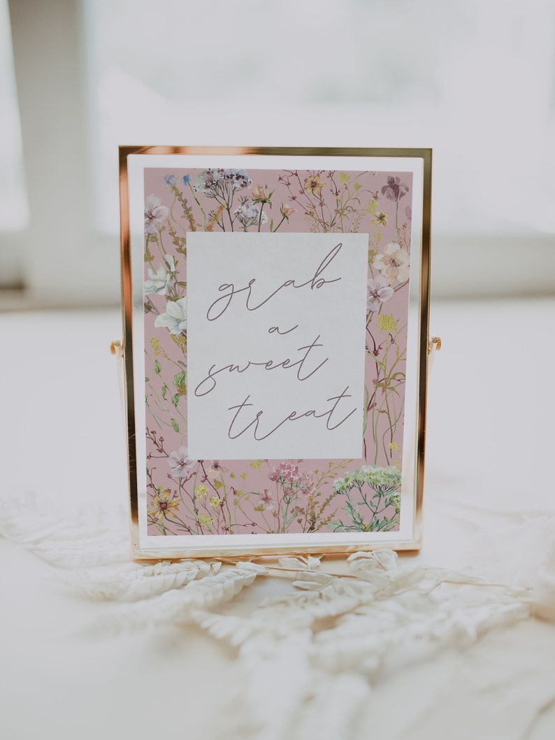 Wildflower Dessert Sign, Blank Wildflower Sign, Wildflower Sign ...