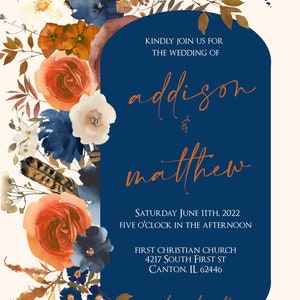 Indigo and Rust Wedding Set, Terracotta Invitation Set, Wedding ...