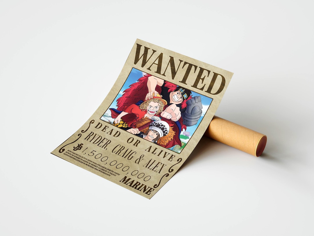 Printed Custom One Piece Wanted Poster, Anime Gift - Etsy UK