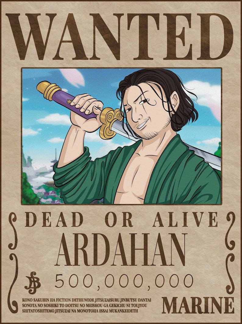 Printed Custom One Piece Wanted Poster, Anime Gift - Etsy