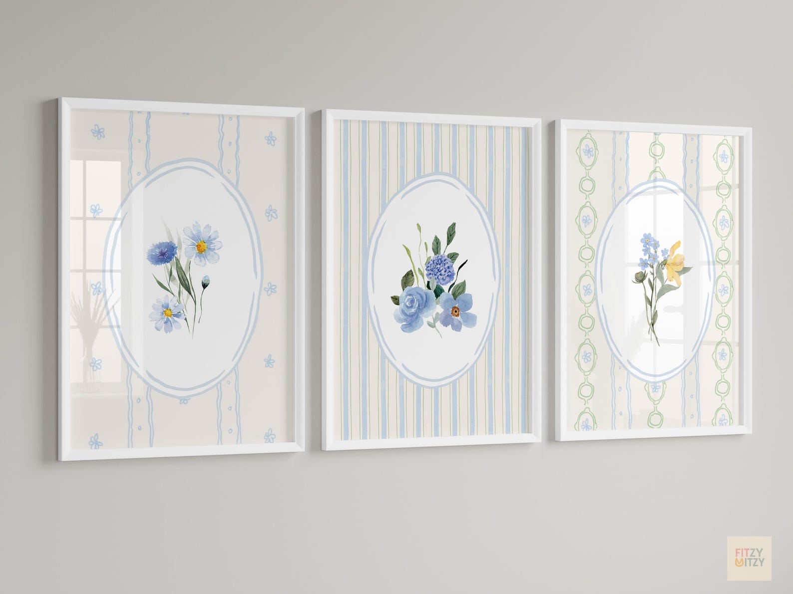 Coquette Floral Nursery Wall Art Set | Digital Download Prints | Soft ...