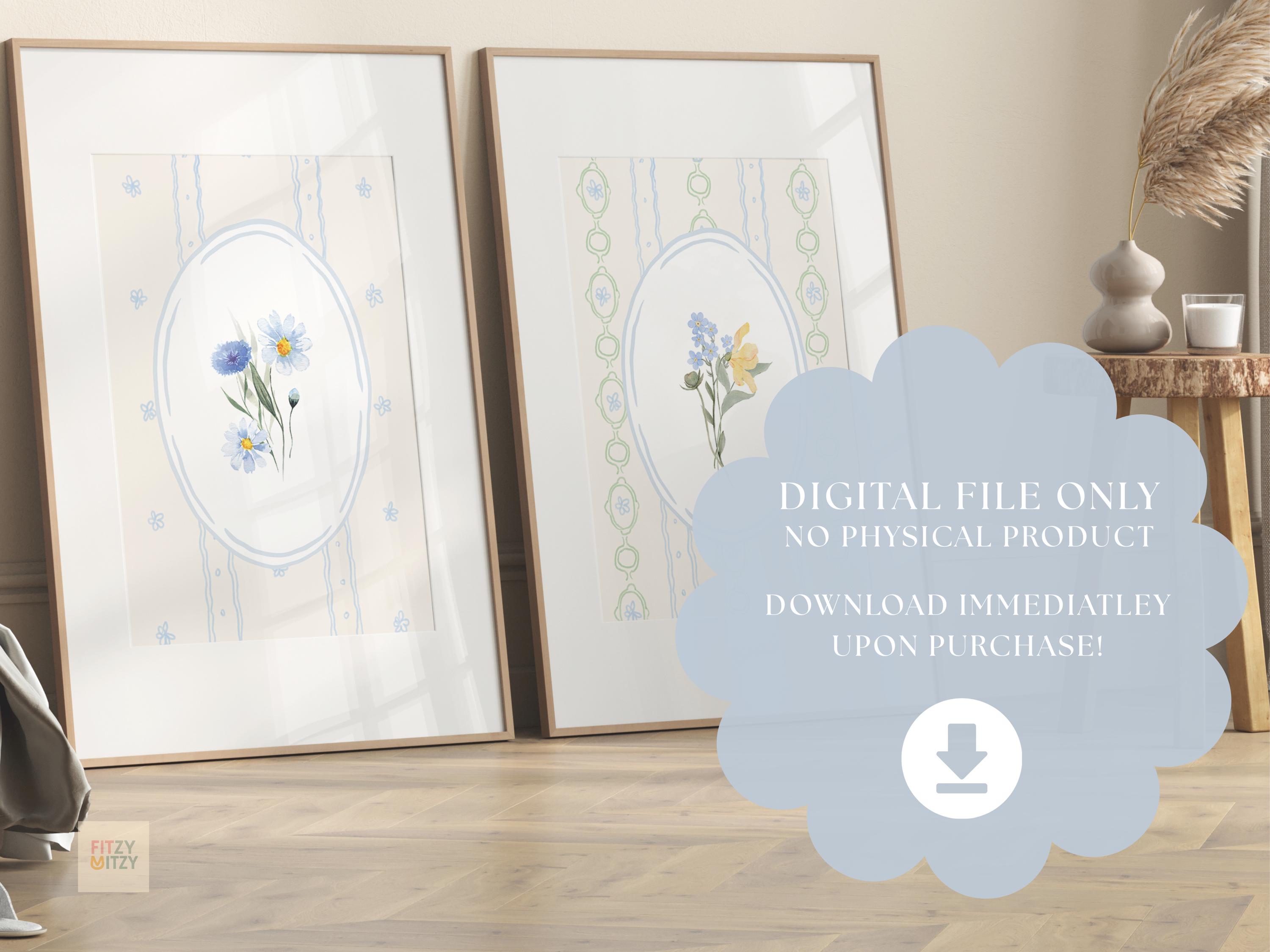 Coquette Floral Nursery Wall Art Set | Digital Download Prints | Soft ...