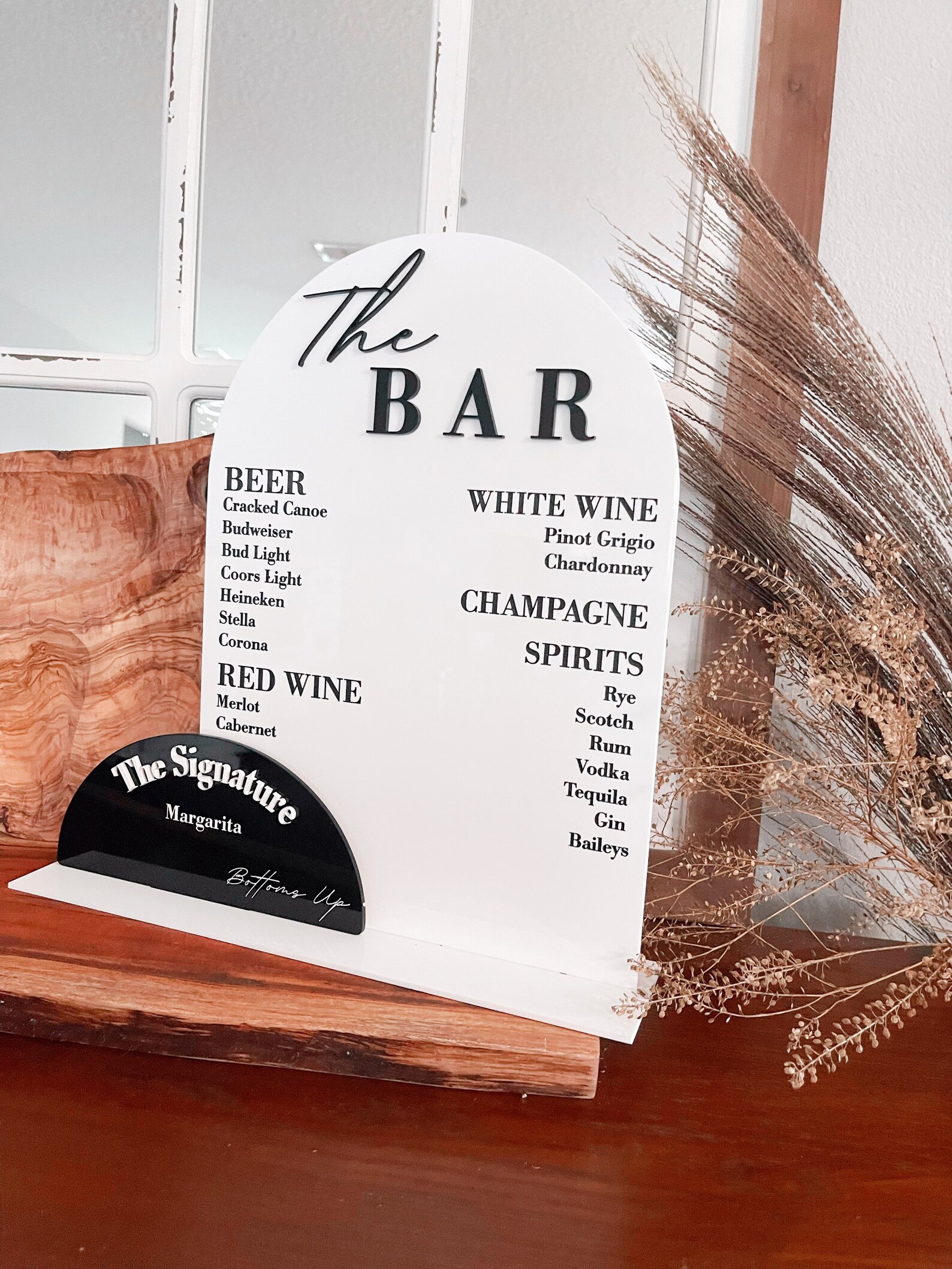 3D Acrylic Bar Menu Sign Drink Menu Wedding Bar Menu - Etsy