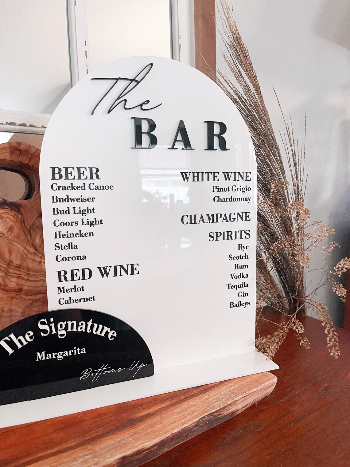 3D Acrylic Bar Menu Sign Drink Menu Wedding Bar Menu - Etsy