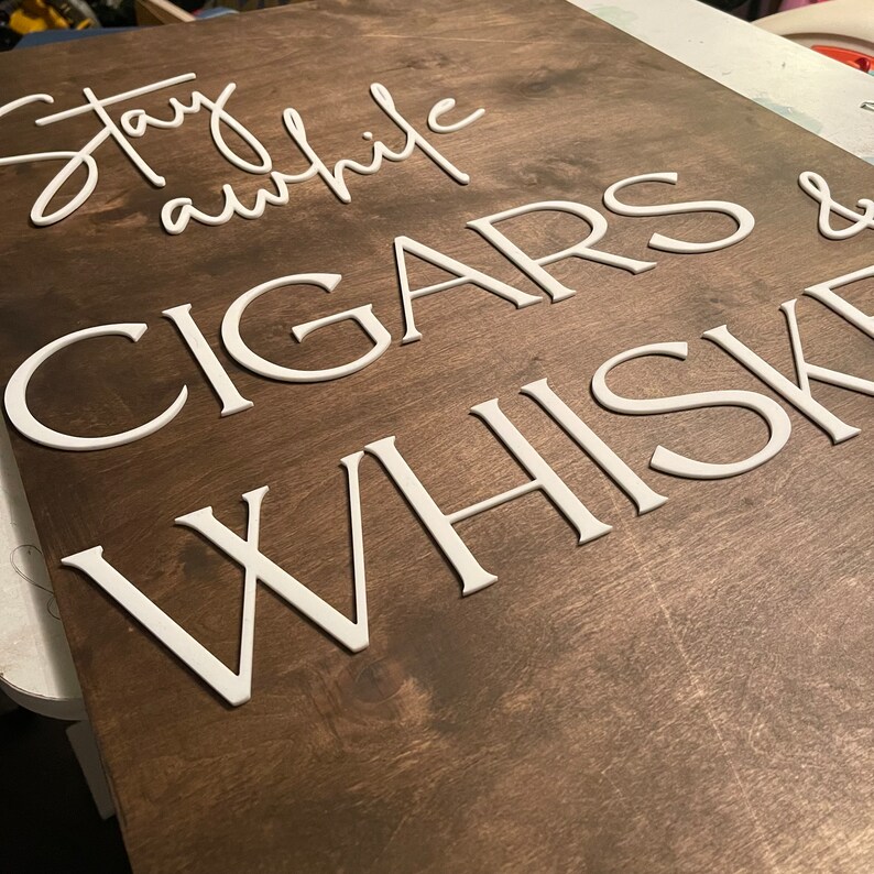 Wedding Reception & Welcome Sign Stay Awhile Cigars and - Etsy