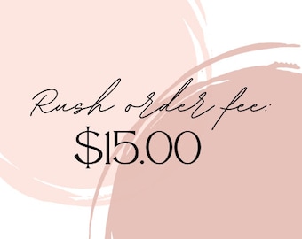 Rush Order Fee - Etsy