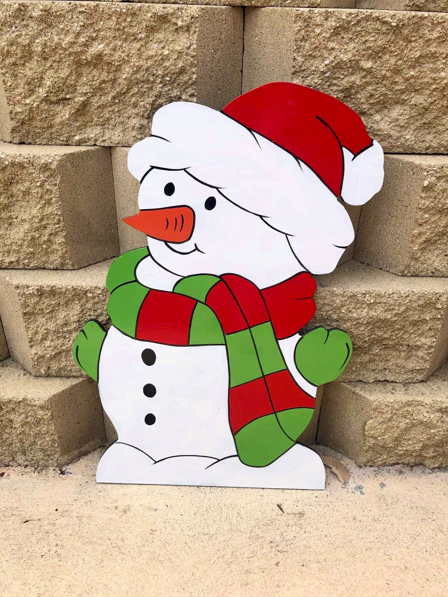 Snowman Hand Painted Christmas Cutouts Hand Crafted Garden - Etsy