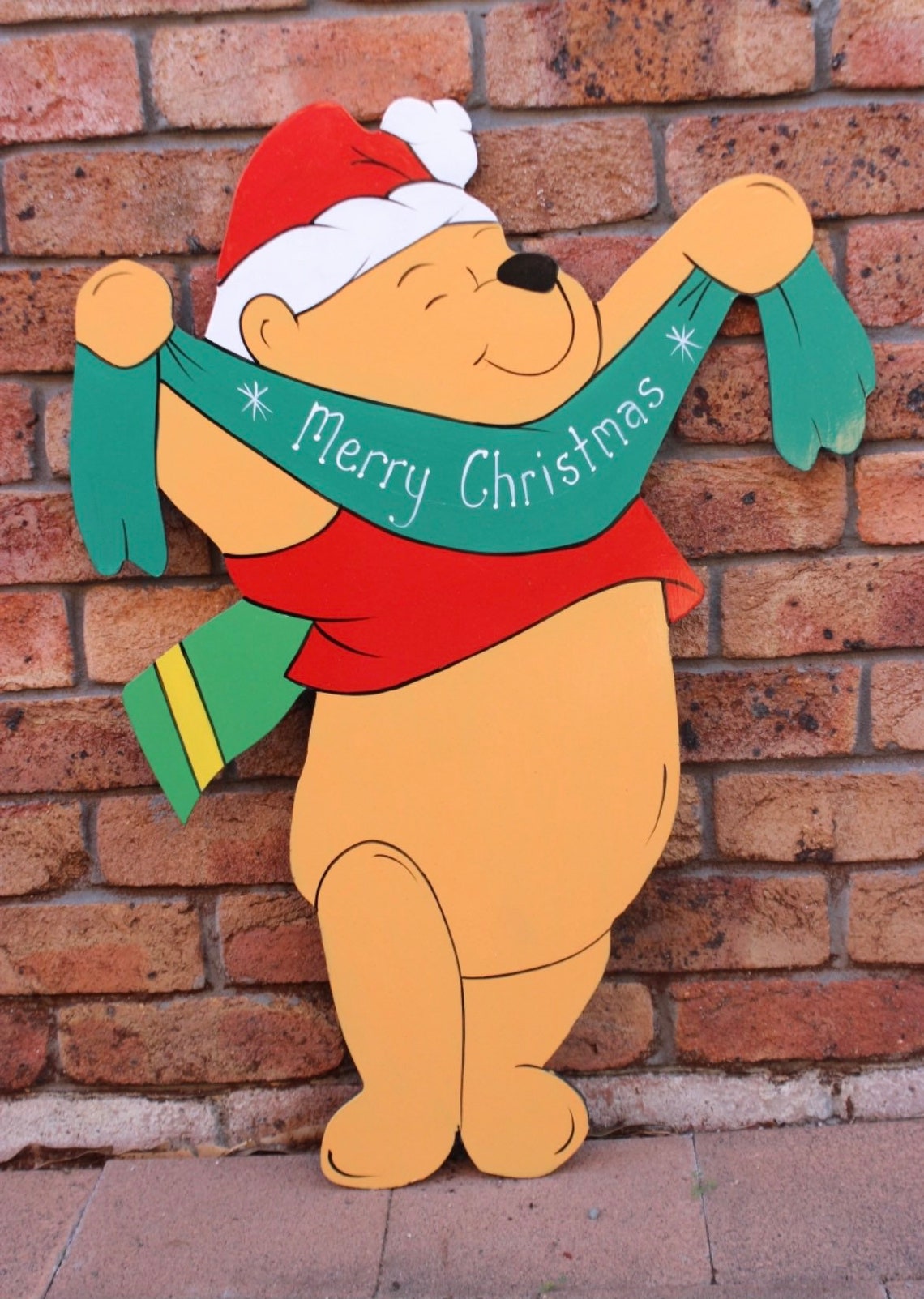 Santa Winnie Christmas Cutouts Pooh Bear Yard Art Garden - Etsy