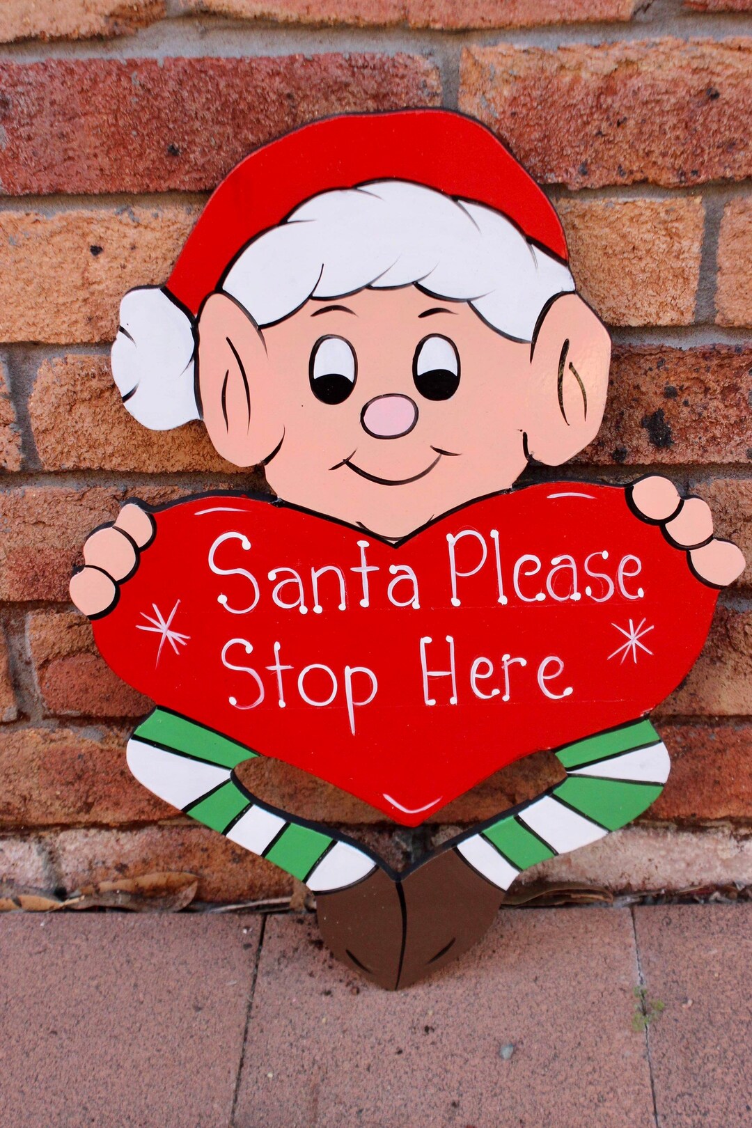 Santa Please Stop Here Heart Elf, Christmas Cutouts, Christmas ...