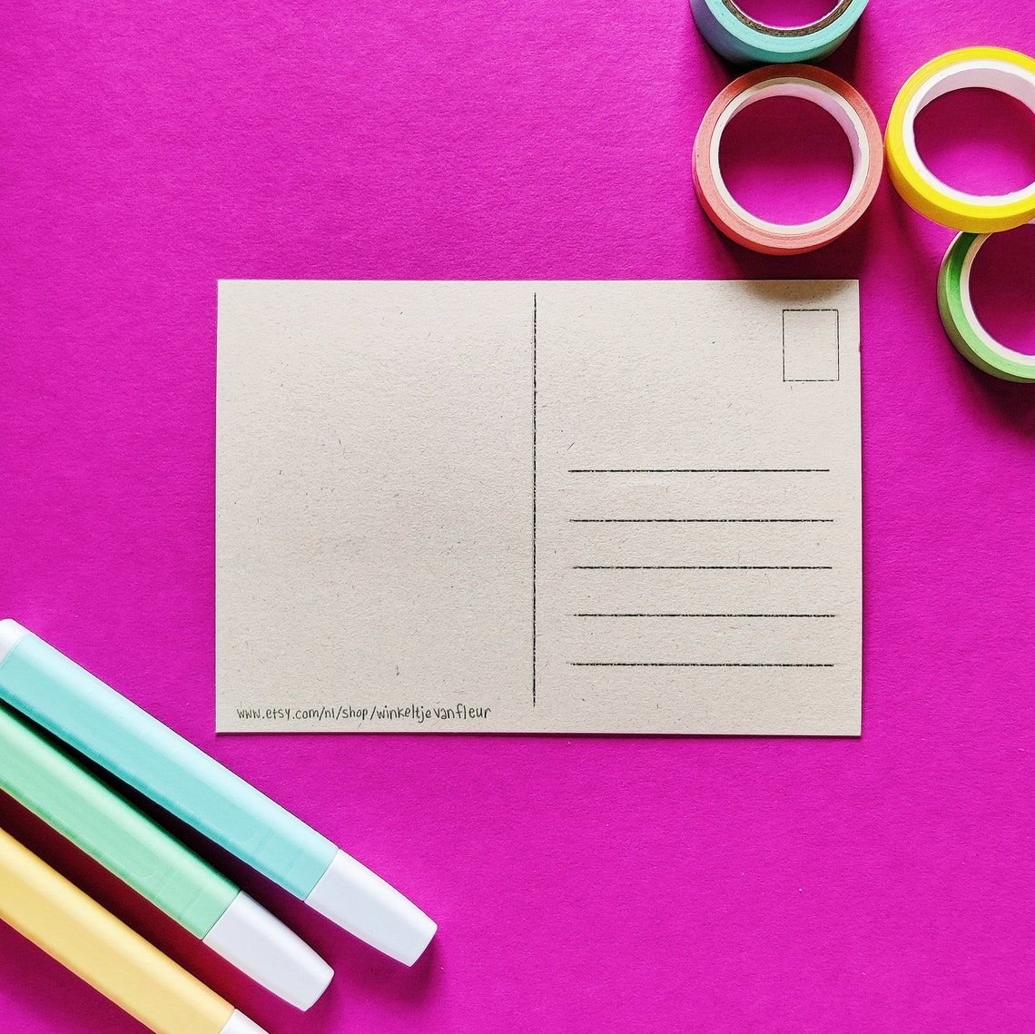 Multi-Color Linocut Print Abstract Postcard Set | Etsy