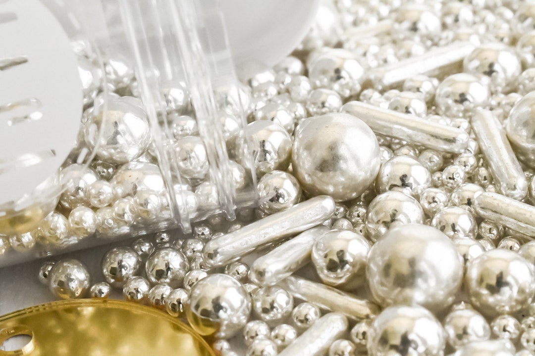 MACA Metallic Silver Sprinkles for Cakes Decorating 4oz - Etsy