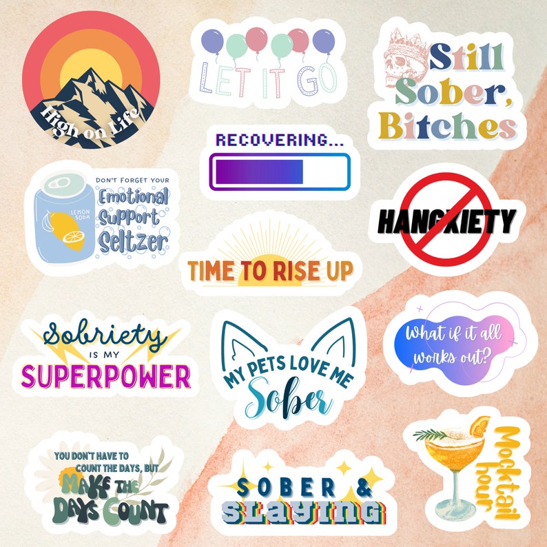 Sticker Pack | Soberiety Recovery Stickers | Soberish | NA | AA | Clean ...