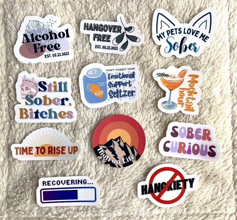 Sticker Pack | Soberiety Recovery Stickers | Soberish | NA | AA | Clean ...