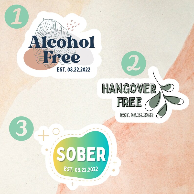 Customizable Sober Sticker | Alcohol / Hangover Free | Sobriety Date ...