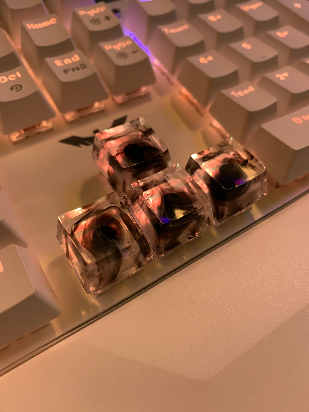Cloudy Black & White Resin Keycaps (4) - Etsy