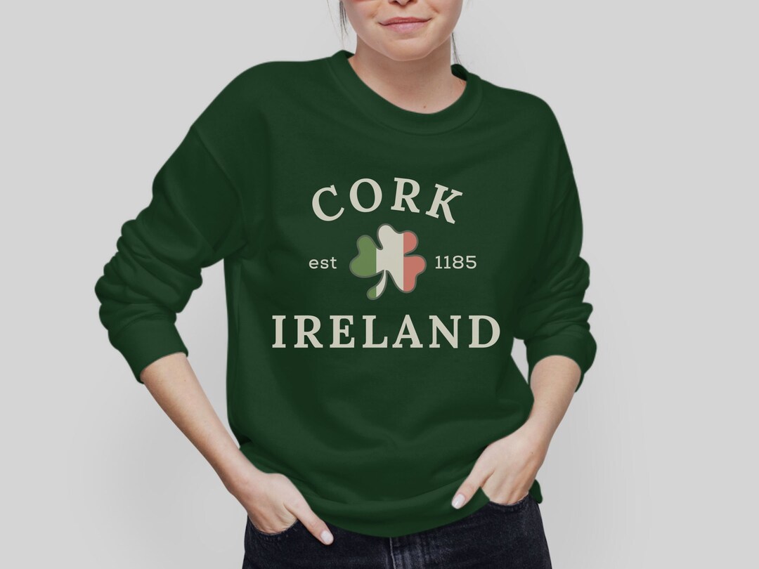 Cork Ireland, Shamrock Crewnweck St Pattys Sweatshirt, Irish Sweater ...