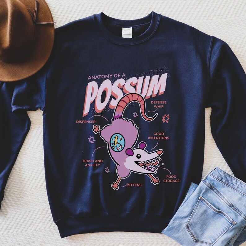 Possum Anatomy Weird Gift Sweatshirt, Possum Shirt Opossum Shirt Possum ...