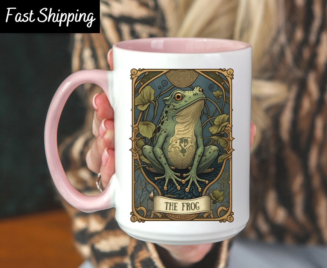 Frog Tarot Mug, Frog Tarot, Cottagecore Frog Mug, Frog Mug, Cottagecore ...