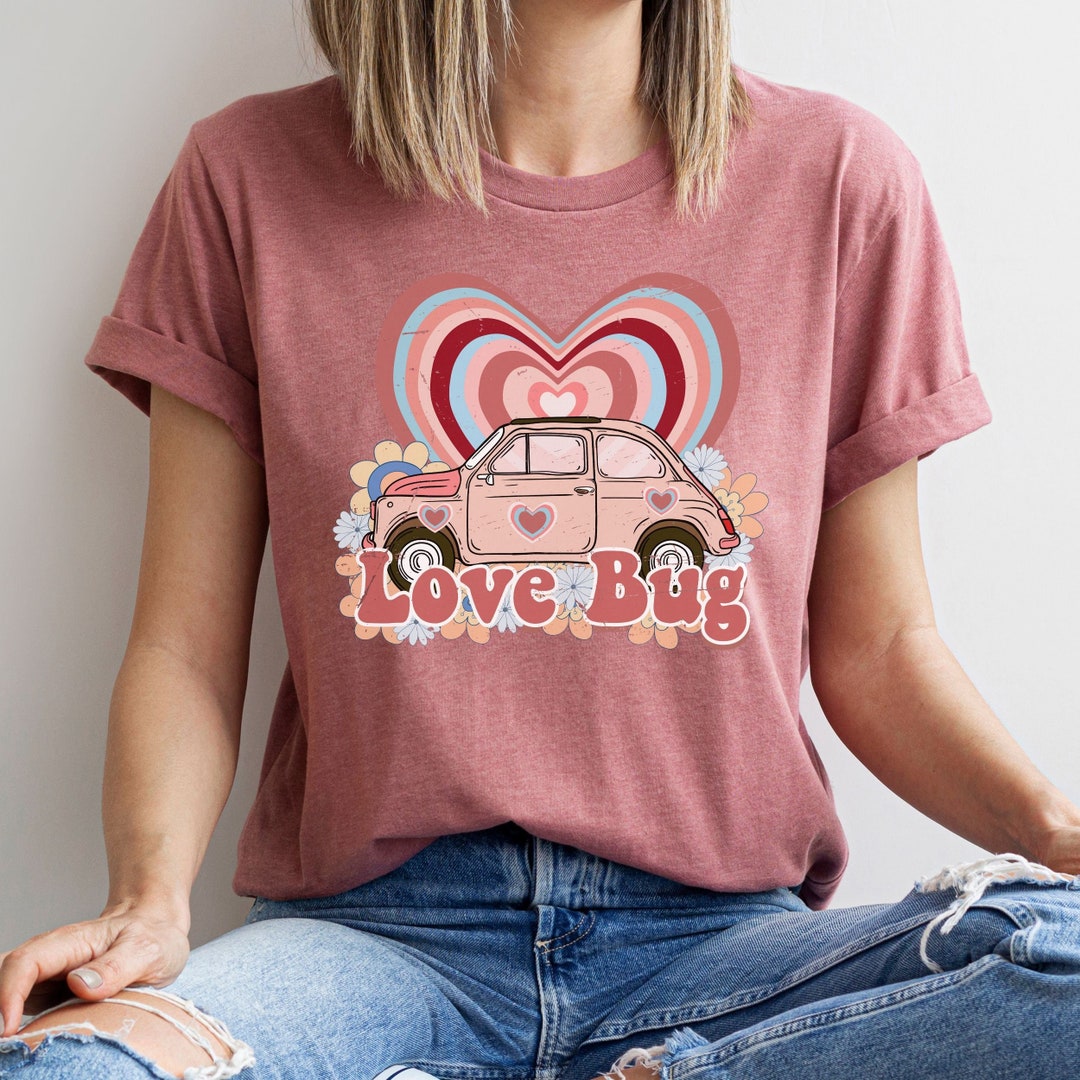 Love Bug Retro Valentines T-shirt, Vintage Valentines Day Love Bug ...