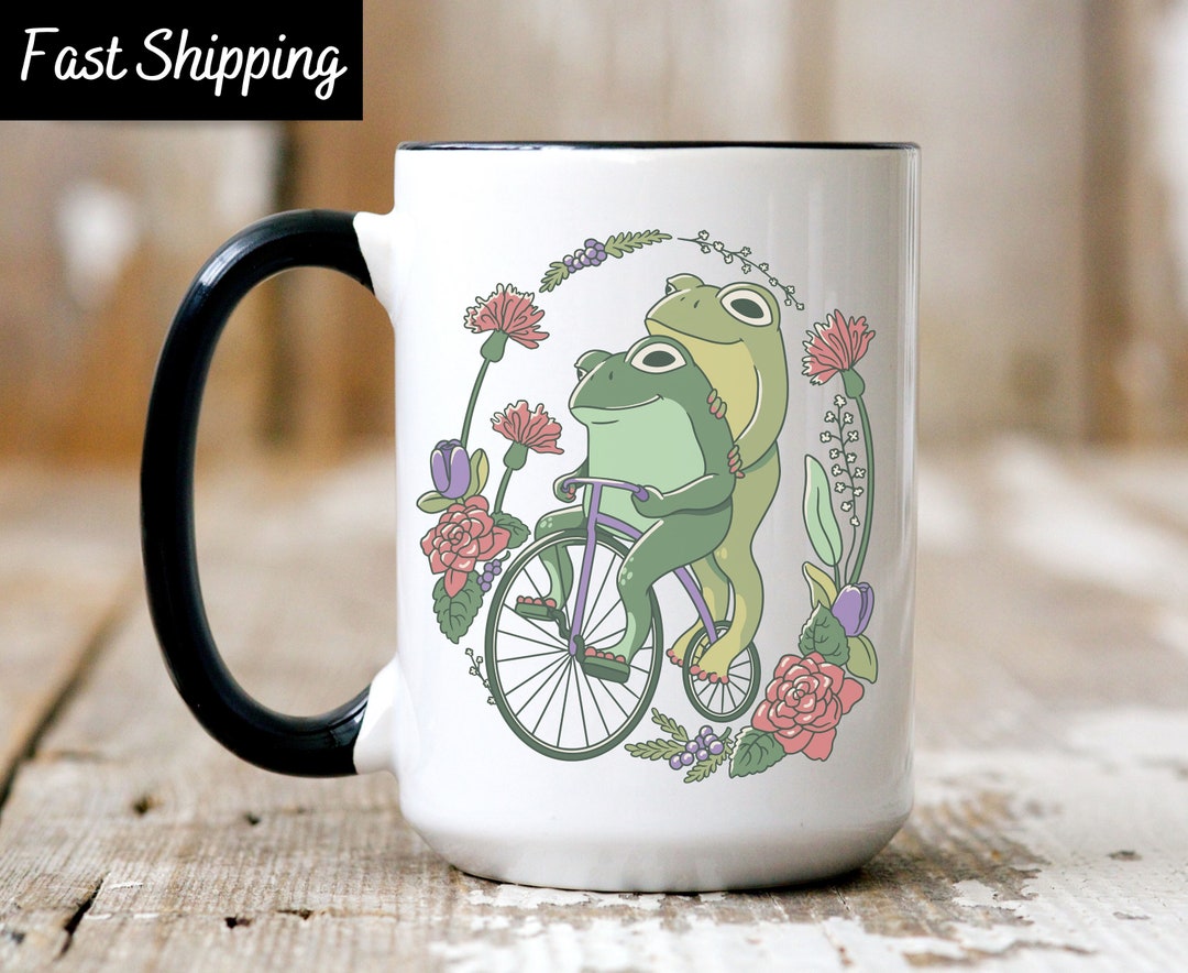 Frog and Toad Mug, Frog, Toad, Frog and Toad Bicycle, Cottagecore Mug ...